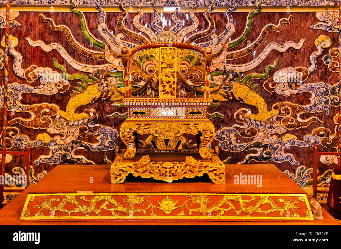 Throne on the stage of the theater, Hoang Thanh Imperial Palace ...