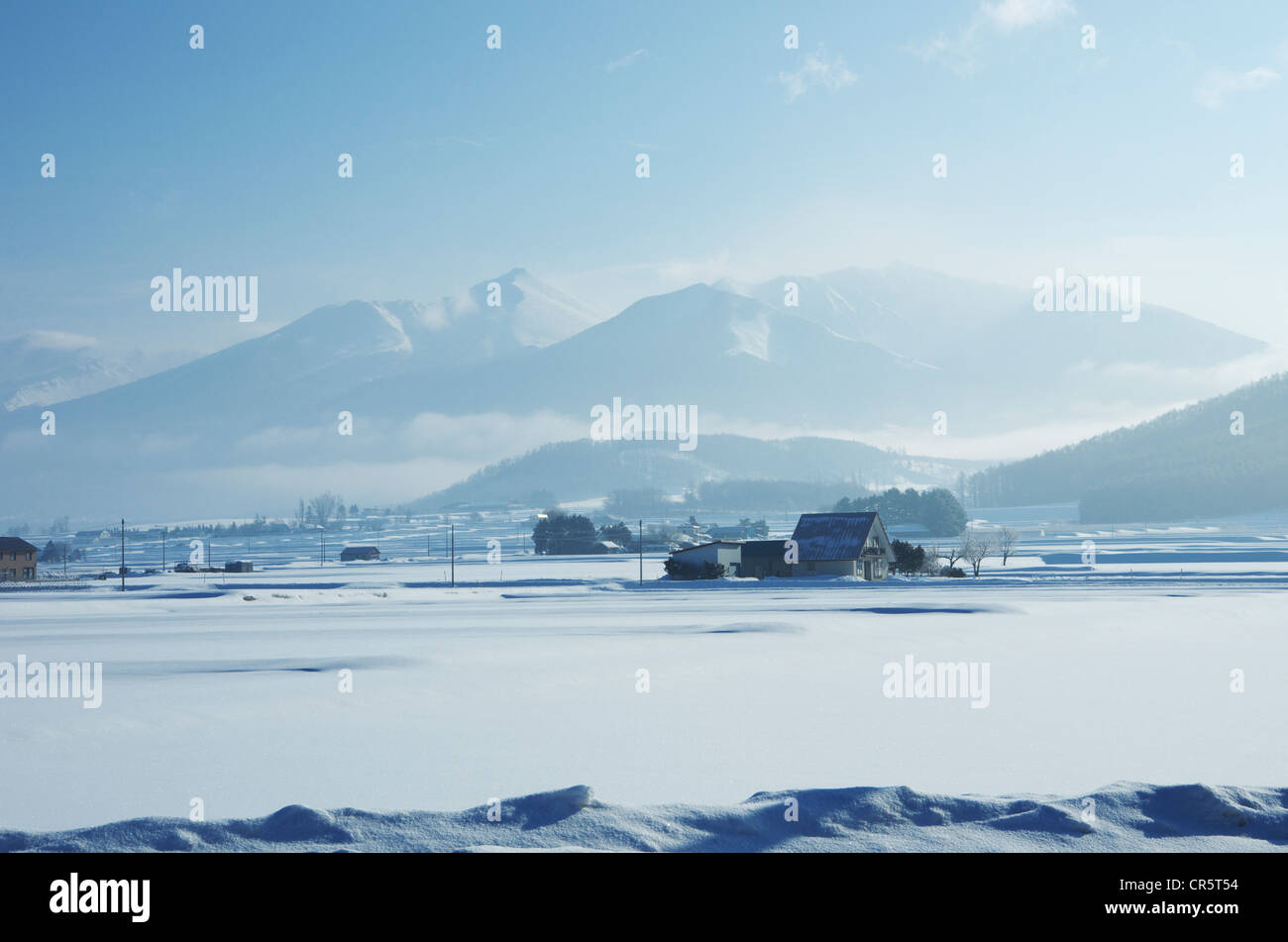 Mt Tokachi and Winter Landscape Stock Photo - Alamy