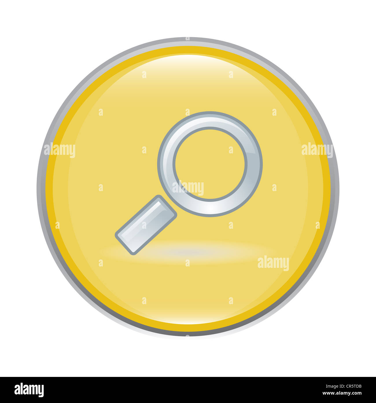 Yellow search icon Stock Photo - Alamy