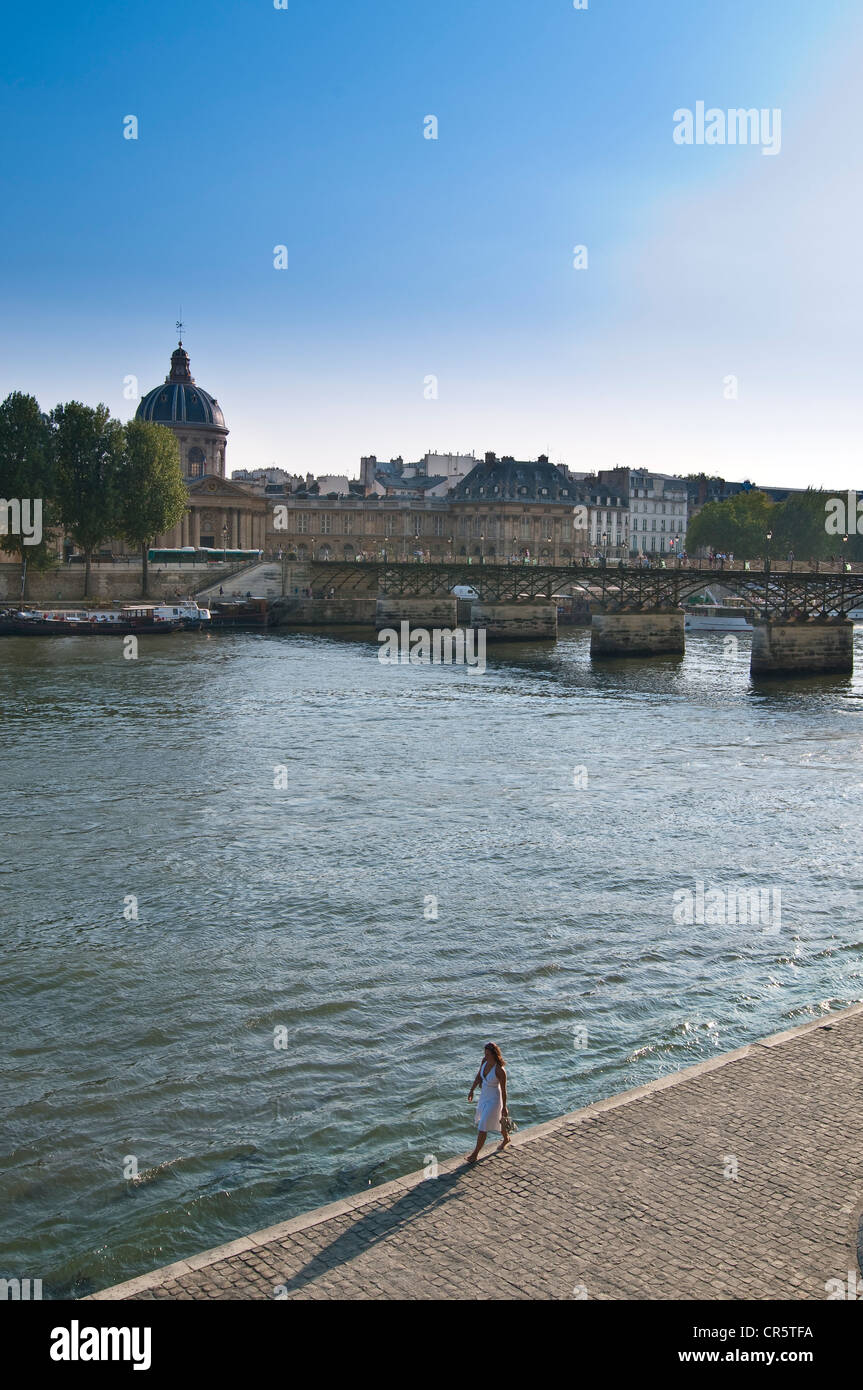 France, Paris, Seine river banks UNESCO World Heritage, Pont des Arts ...