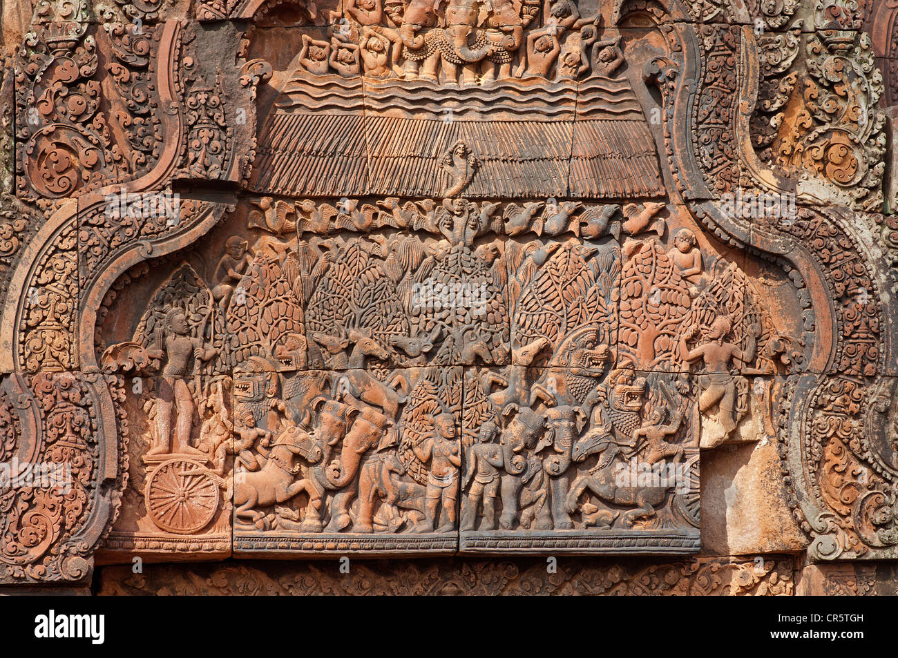 Indra, god of the sky, releasing rain in an attempt to extinguish the ...