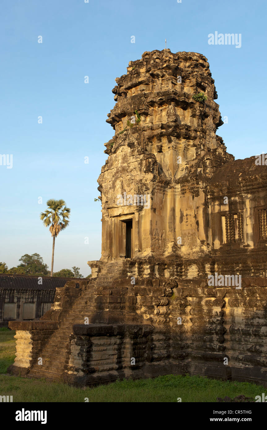 Corner tower of the Bakan level, Angkor Wat temple complex, Siem Reap ...
