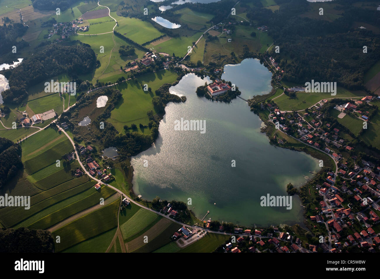 Aerial view of seeon lakes and seeon abbey hi-res stock photography and ...