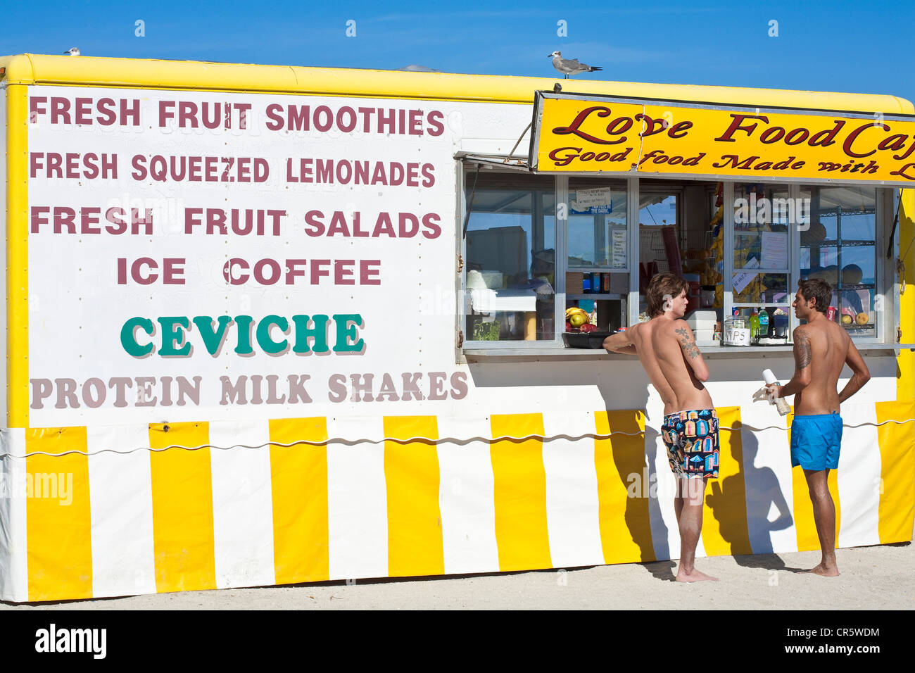 United States, Florida, Miami Beach, South Beach, Love Food Cafe on the ...