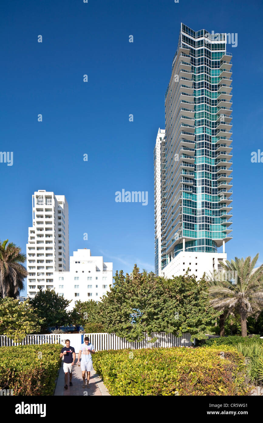 United States, Florida, Miami Beach, South Beach, seafront at the level ...