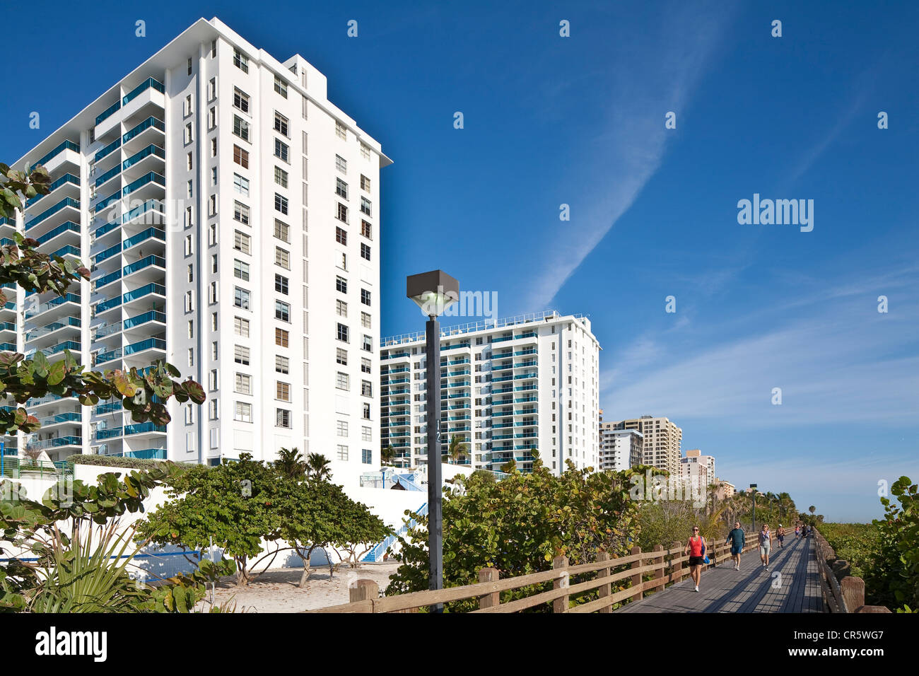 United States, Florida, Miami Beach, South Beach, seafront buildings ...