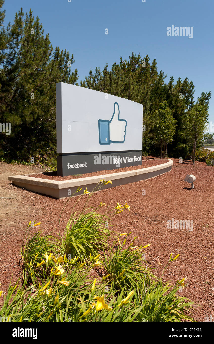 Facebook Headquarters Thumbs Up Sign in Menlo Park, Silicon Valley ...