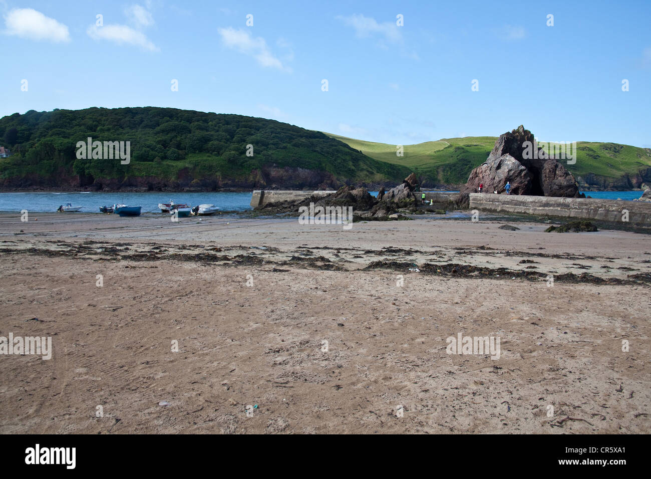 Hope Cove Inner beach and Harbour, Hope, Devon, England, United Kingdom ...