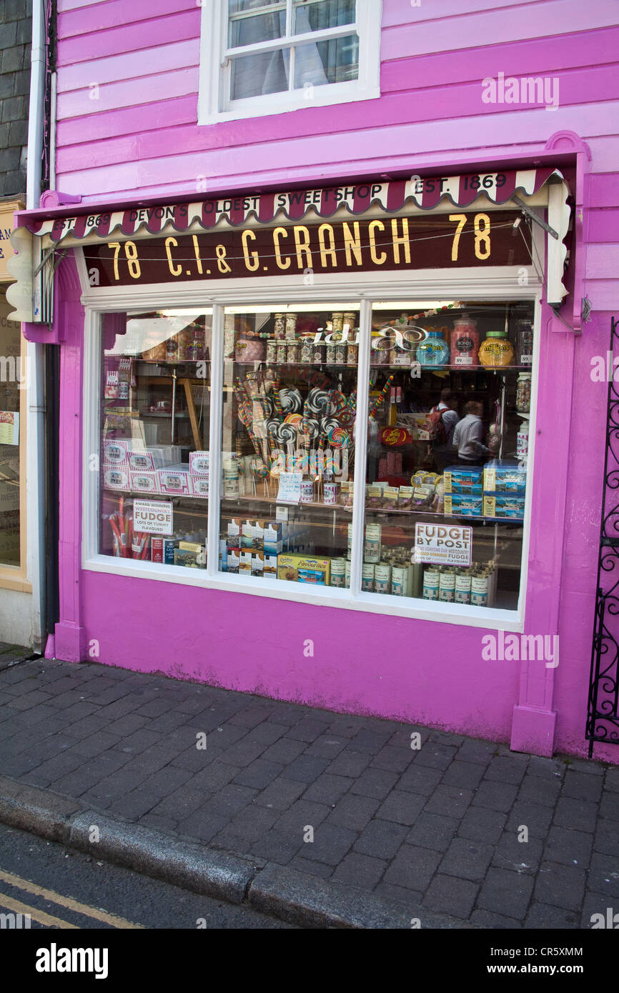 Traditional sweet shop,Salcombe , Devon, England, United Kingdom Stock ...