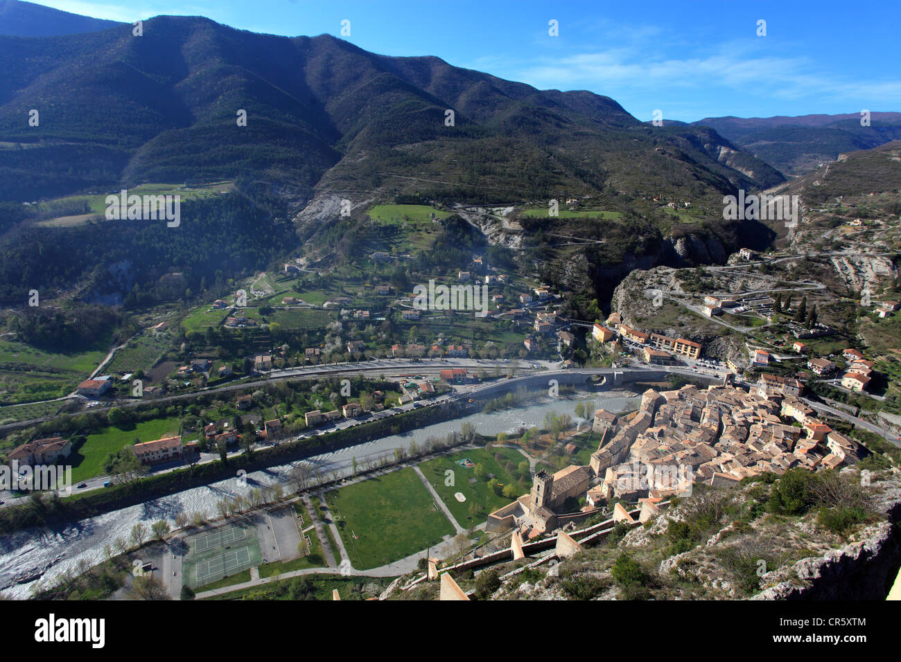 The medieval village of Entrevaux in the Var valley, Alpes de Haute ...