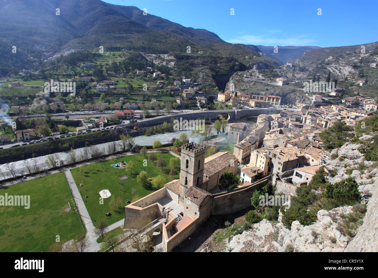 The medieval village of Entrevaux in the Var valley, Alpes de Haute ...