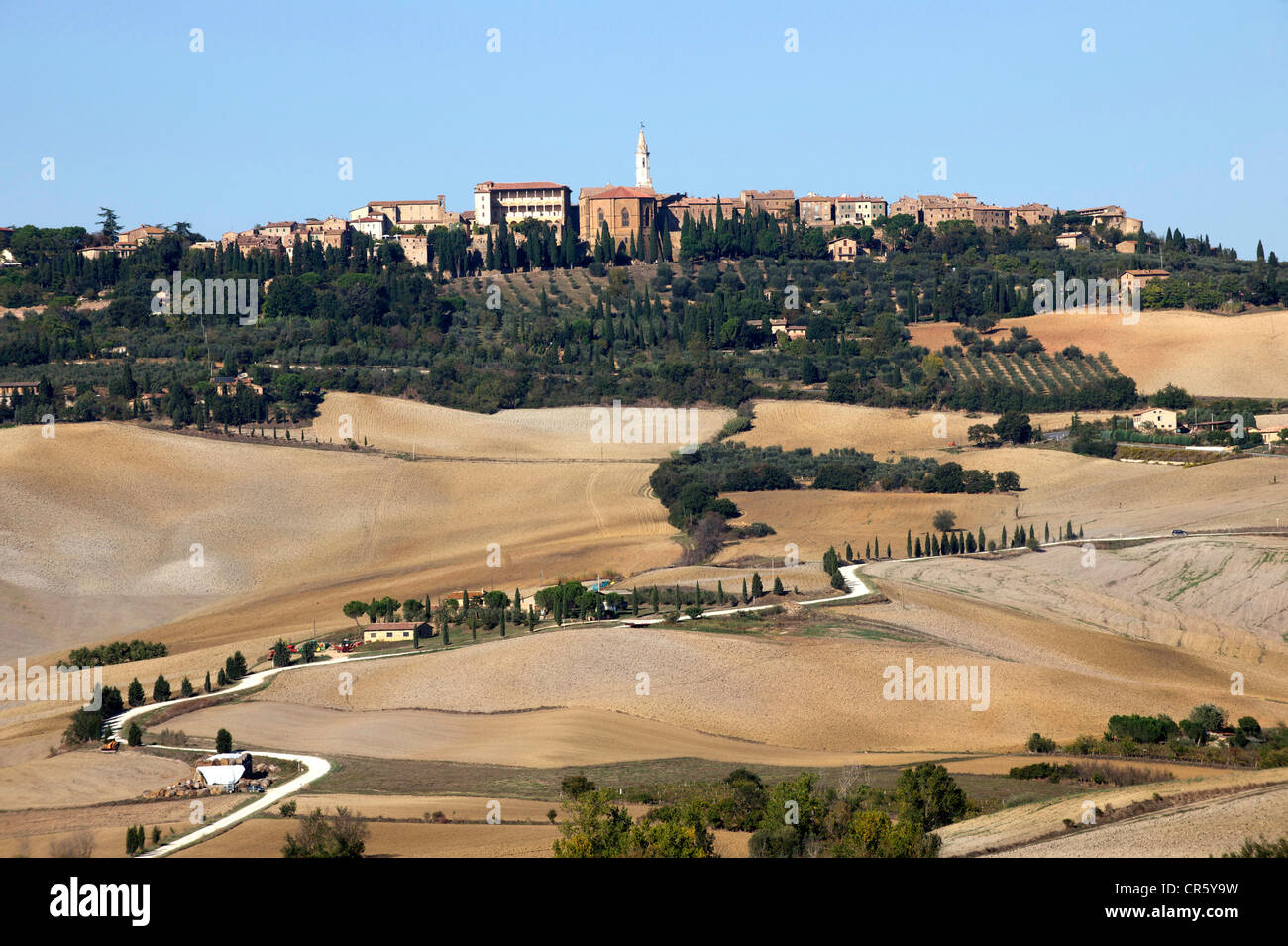 Italy, Tuscany, Val d'Orcia UNESCO World Heritage, Pienza in the ...