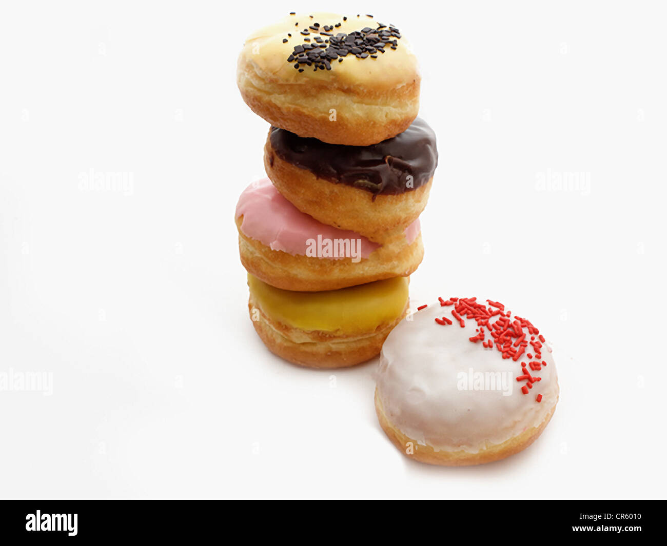A lot of donuts on a white background Stock Photo - Alamy