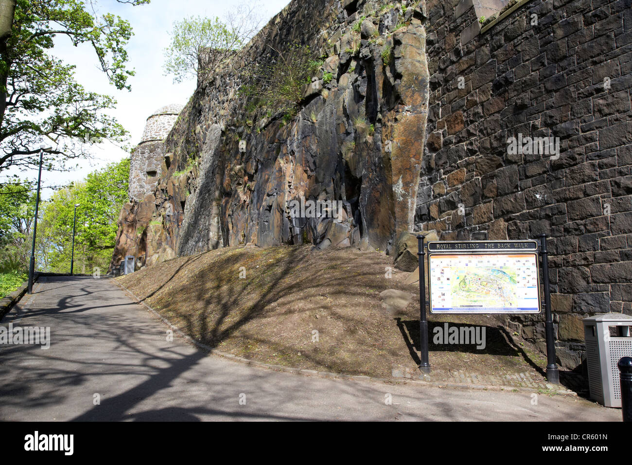 rock base and foundation of stirling town wall and back walk stirling ...