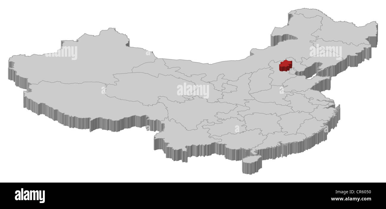 Political map of China with the several provinces where Beijing is ...