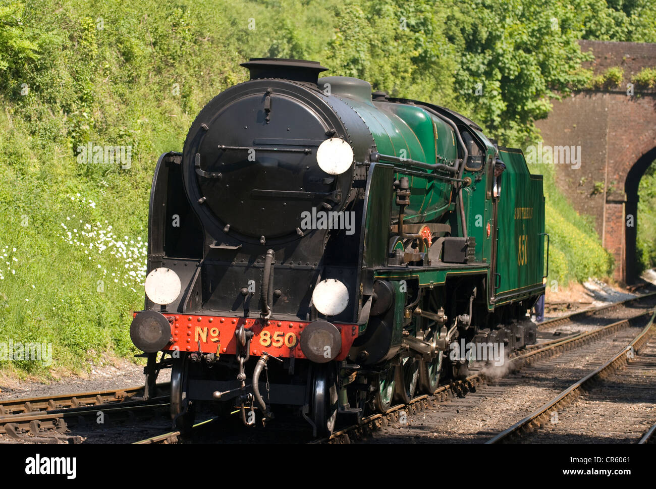 Steam train pulling into Alresford station, Watercress Line, Alresford ...