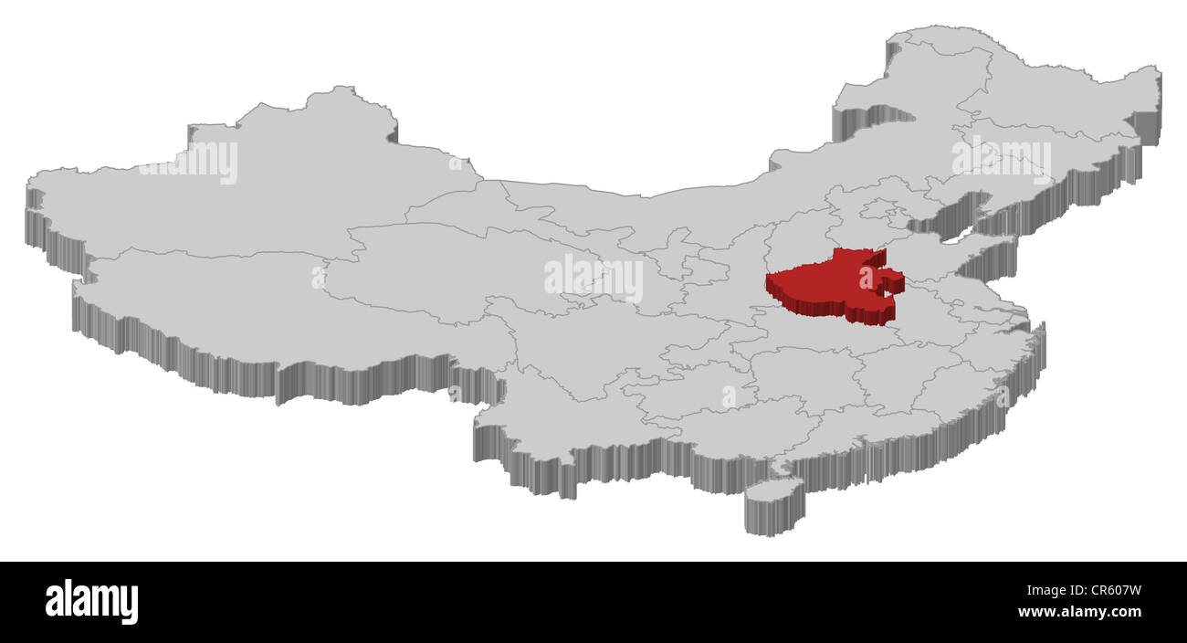 Political map of China with the several provinces where Henan is ...