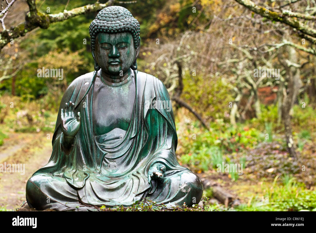 Japan, Honshu Island, Kanto Region, Kamakura, Tokeiji Temple, statue of ...