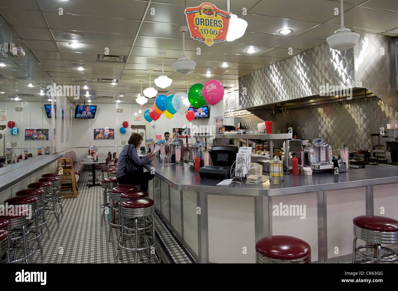 United States, Washington DC, Georgetown, Johnny Rockets Stock Photo ...