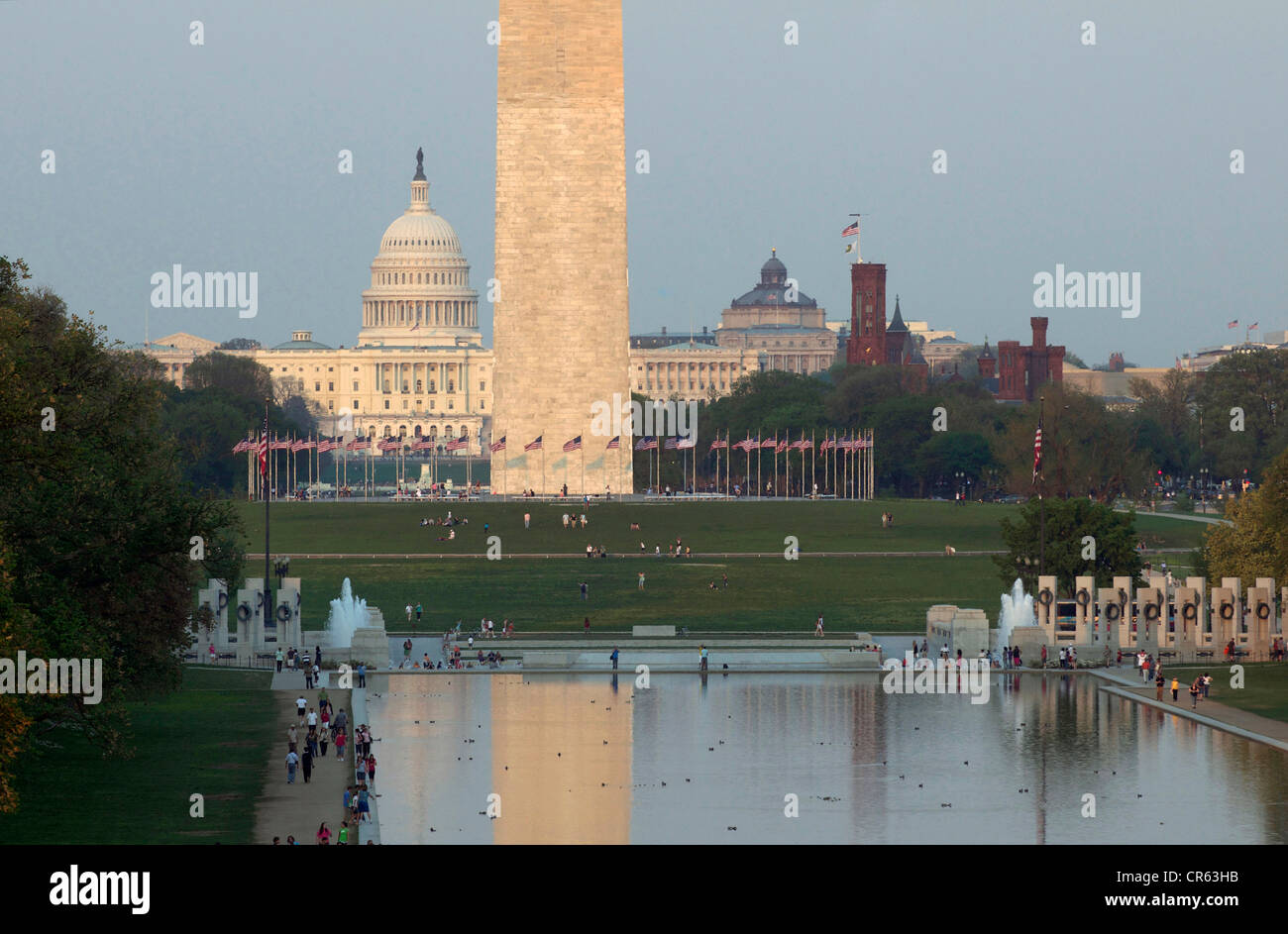 United States, Washington DC, The Mall, Washington Monument and the ...