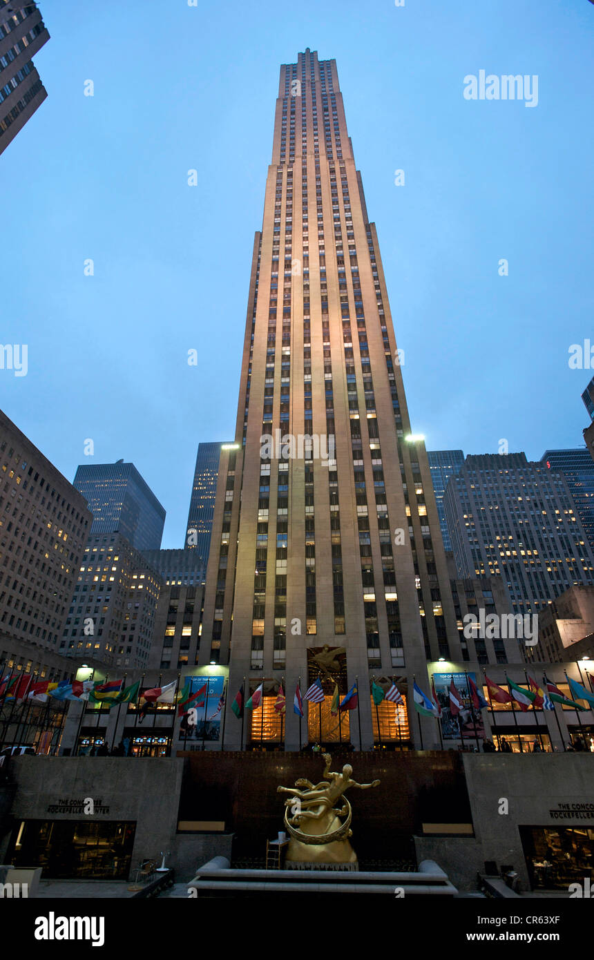 United States, New York City, Manhattan, Rockefeller Center Stock Photo ...