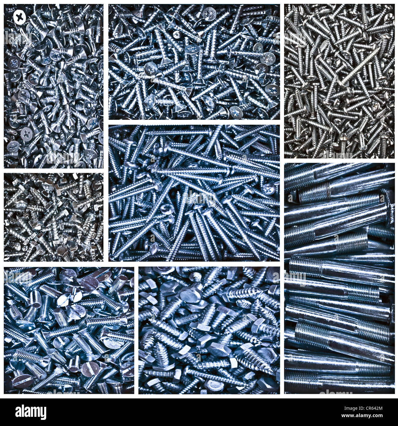 Collage of various screws Stock Photo - Alamy