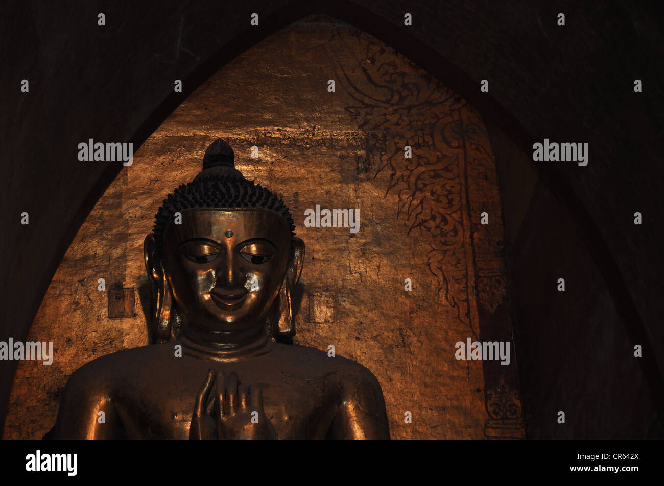 Inside buddhist temple in Bagan Stock Photo - Alamy