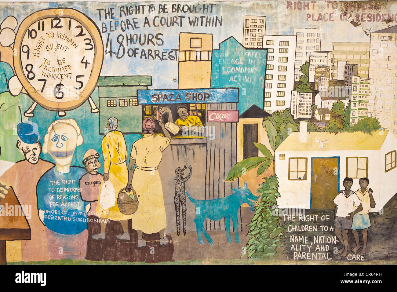 South Africa, Kwazulu Natal Province, Durban, painted wall on human ...