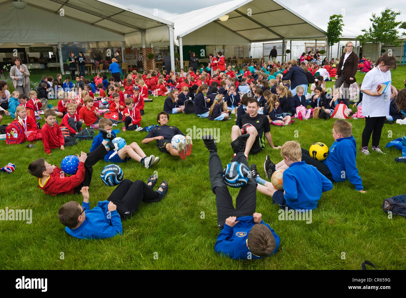 Pupils from local schools of Powys and Herefordshire enjoy lunch on the ...