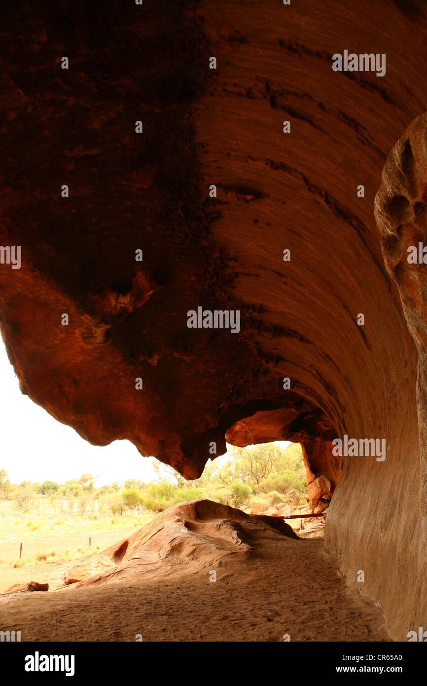 A sandstone rock wave formation at the base of Ayers Rock Stock Photo ...