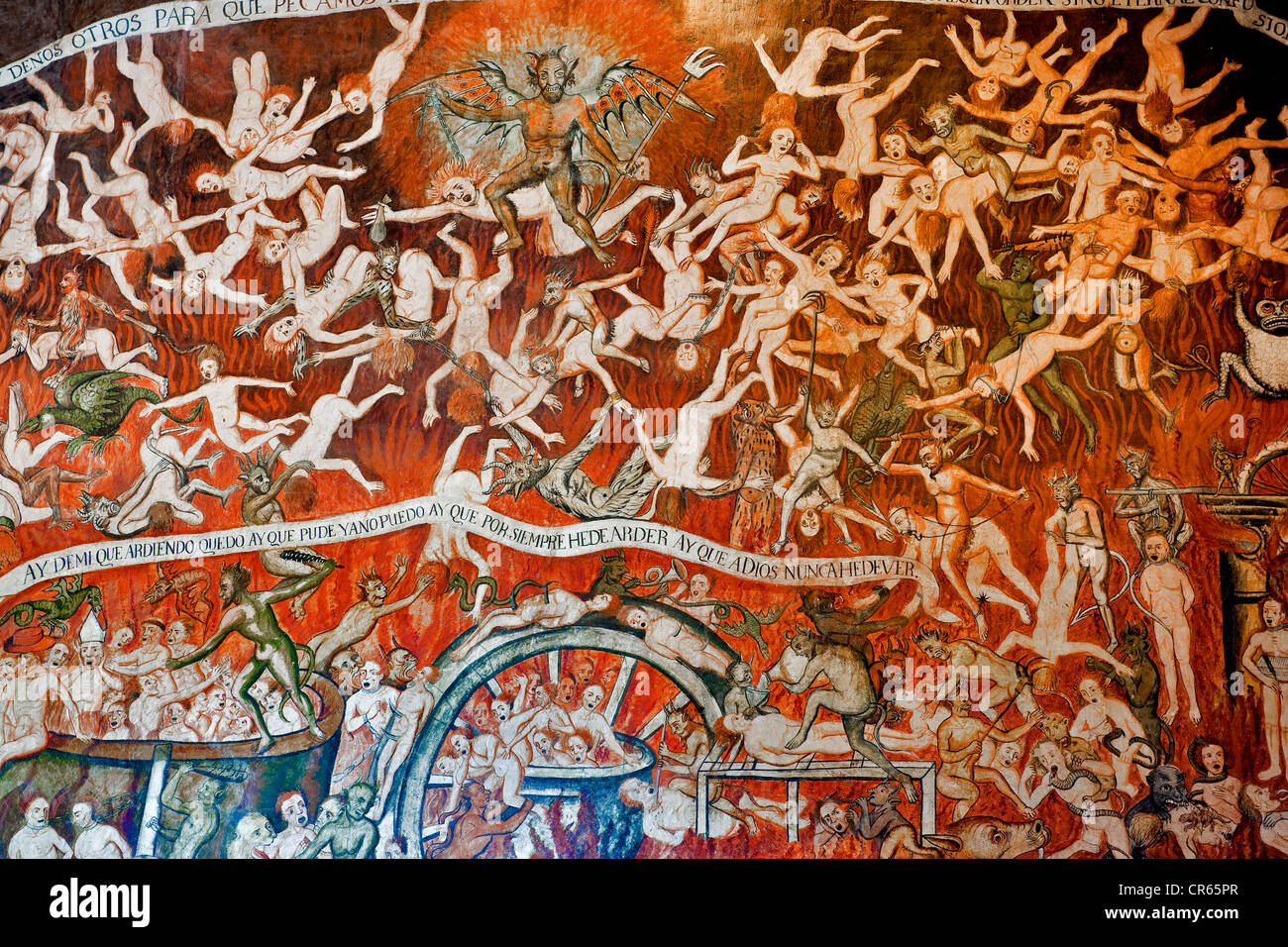 Peru, Cuzco Province, Huaro, church covered of Baroque paintings and ...