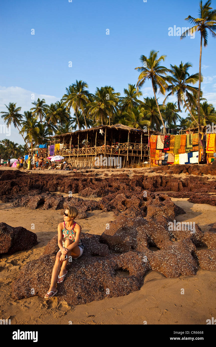 India, Goa State, Anjuna, the beach Stock Photo - Alamy