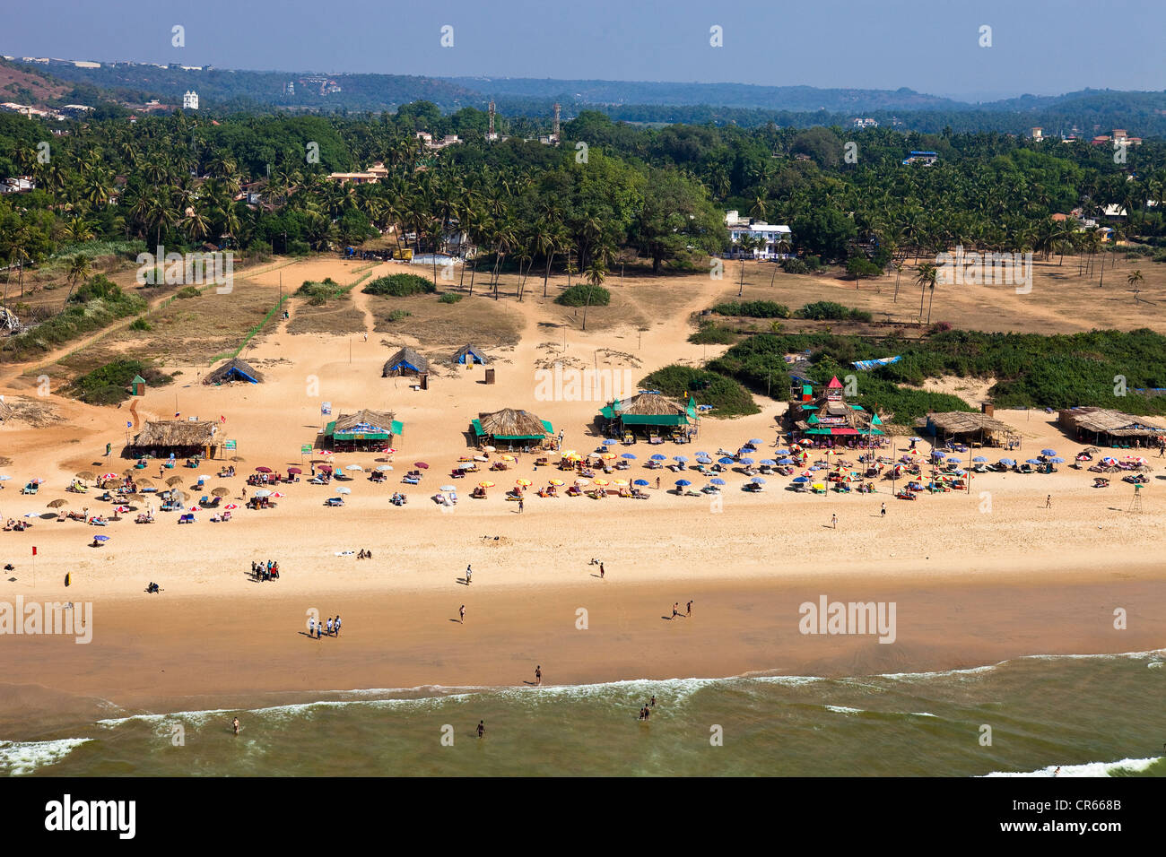 India, Goa State, Candolim, the beach (aerial view Stock Photo - Alamy