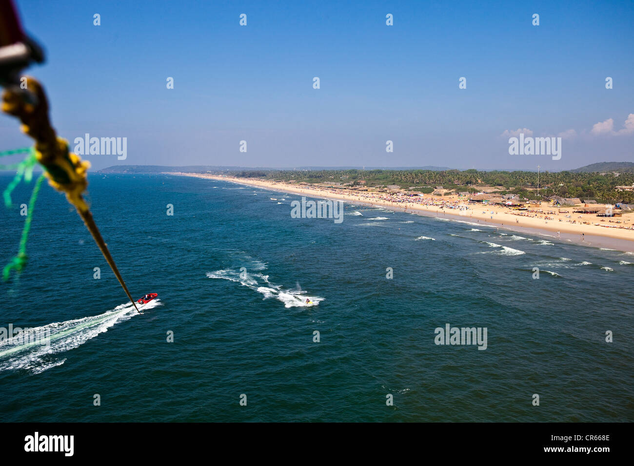 India, Goa State, Candolim, the beach (aerial view Stock Photo - Alamy