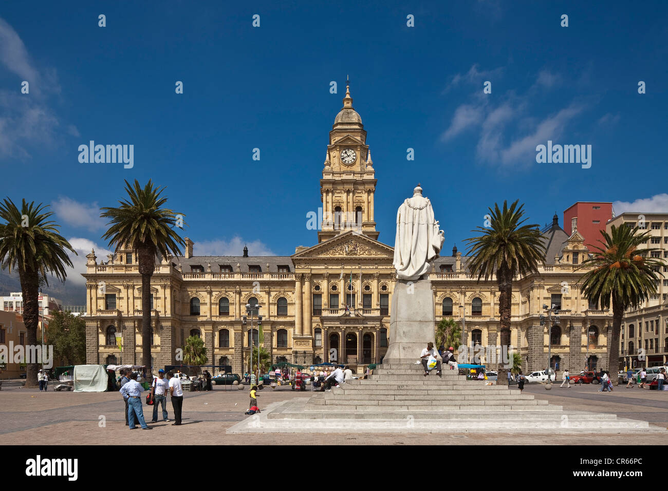 South Africa, Western Cape, Cape Town, town hall dated 1905 seen from ...