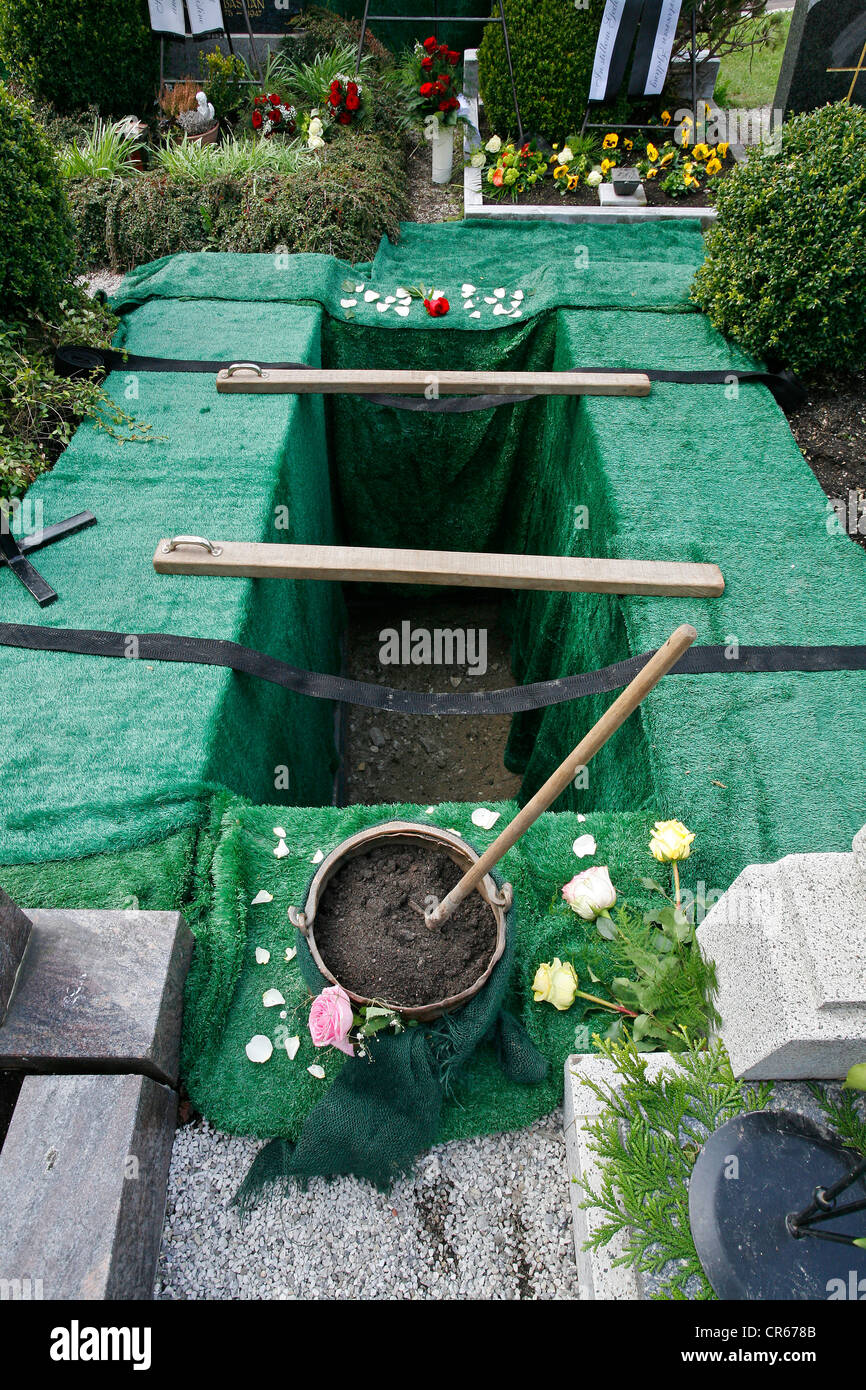 Open grave, Bavaria, Germany, Europe Stock Photo - Alamy