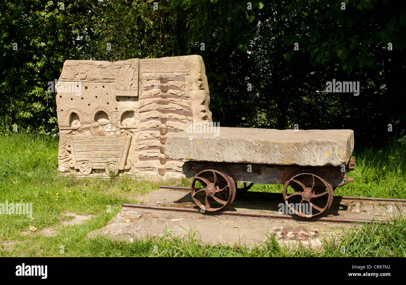 coal mining monument by the canal at Llangollen, wales, uk Stock Photo ...