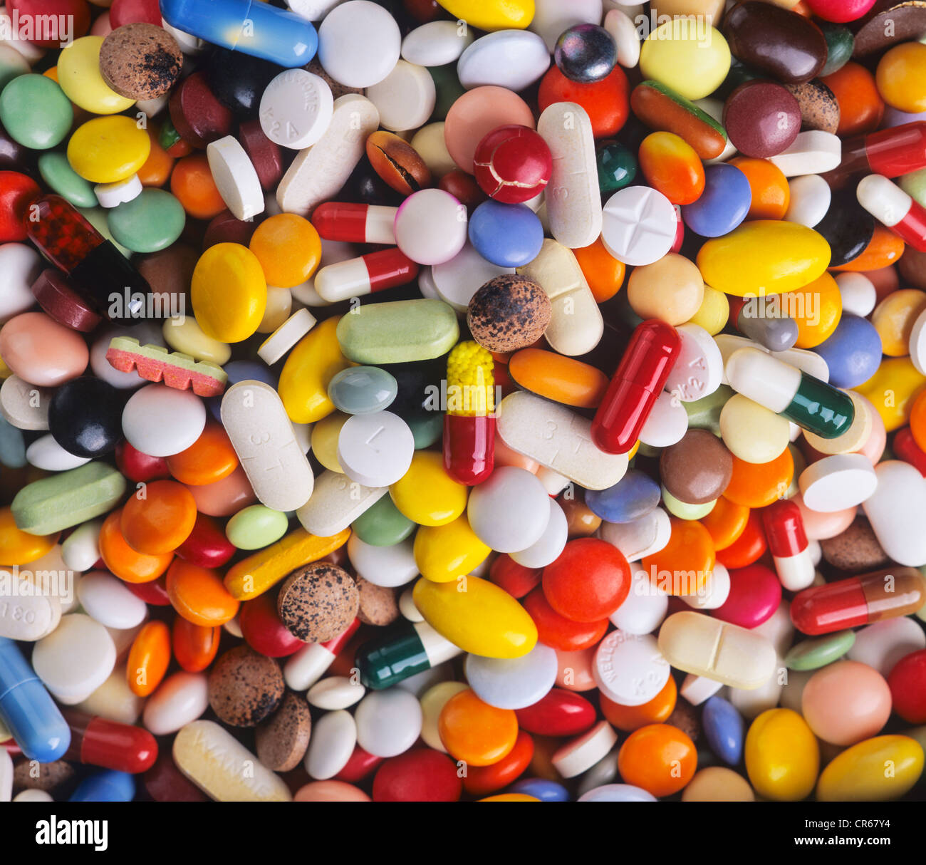 Out of date medications, pills, capsules and tablets, full-frame Stock ...