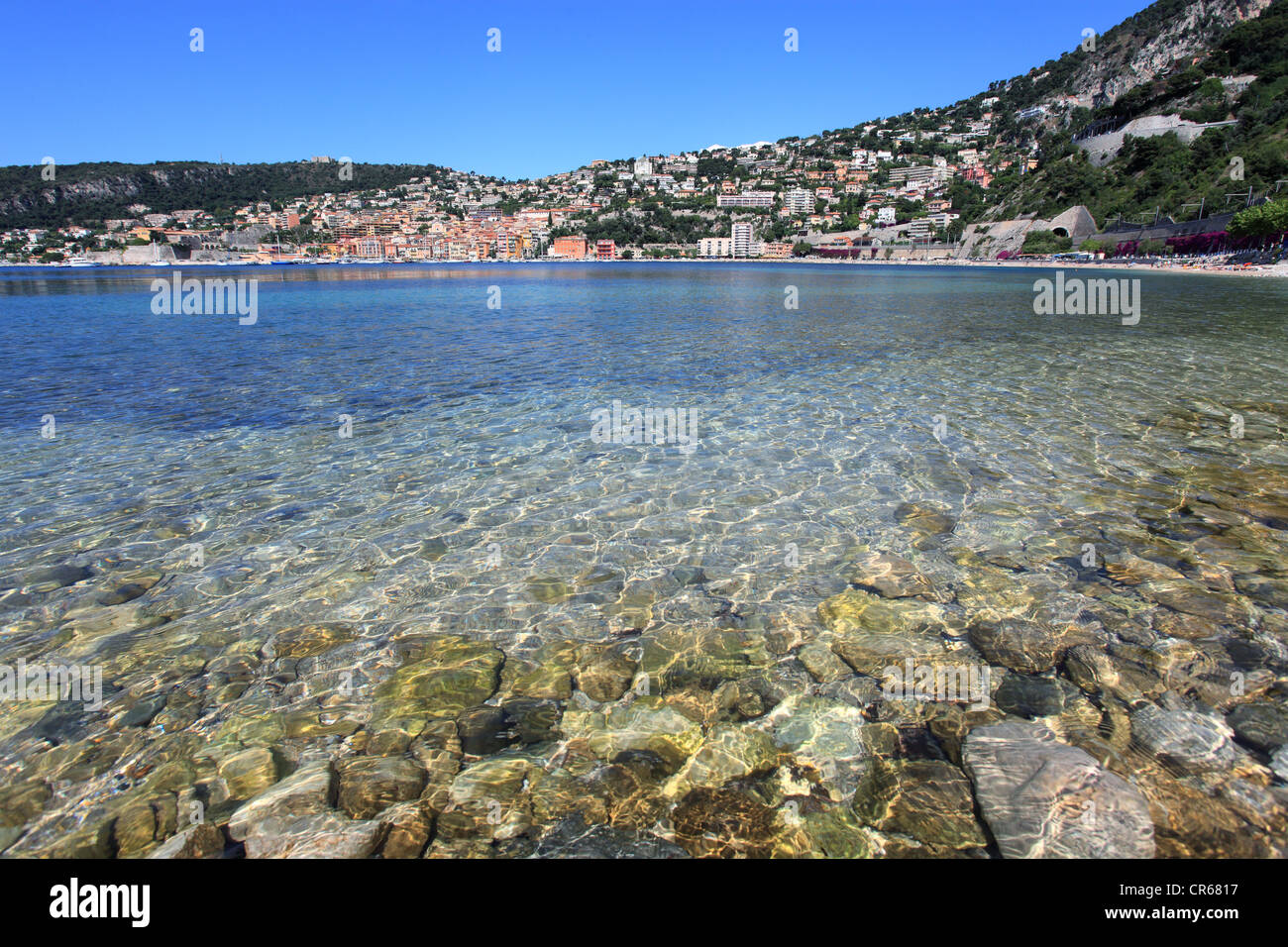 The water transparency of the sea of Villefranche sur mer Stock Photo ...