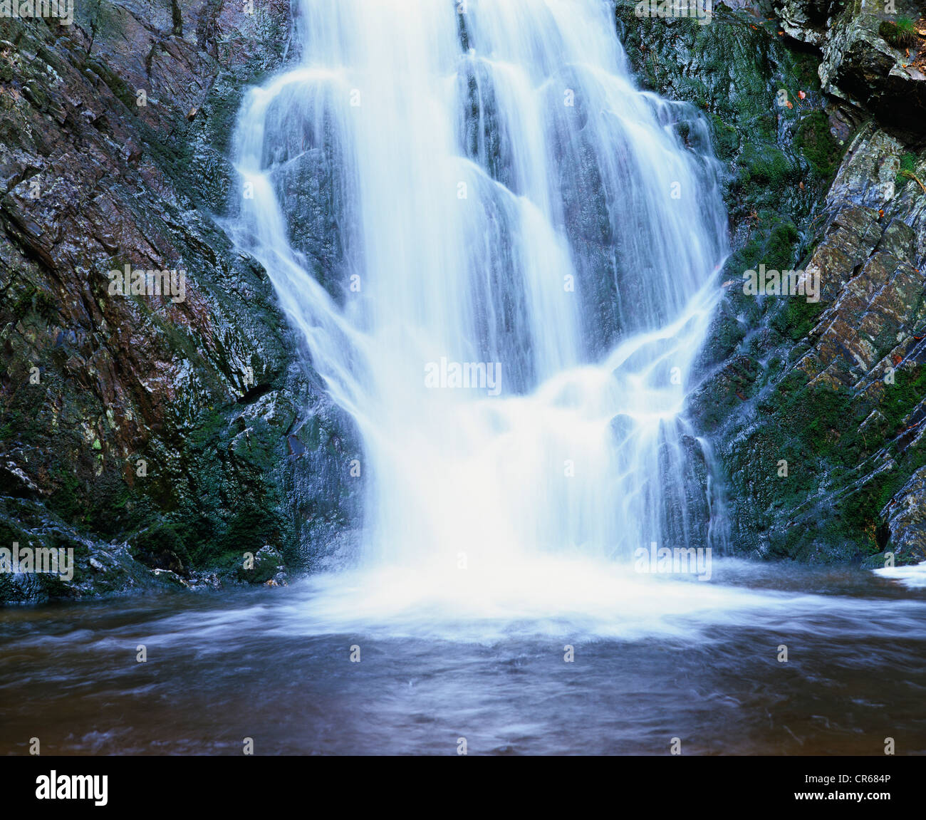Water, stream flowing over rocks into a natural basin, Eifel Nature ...