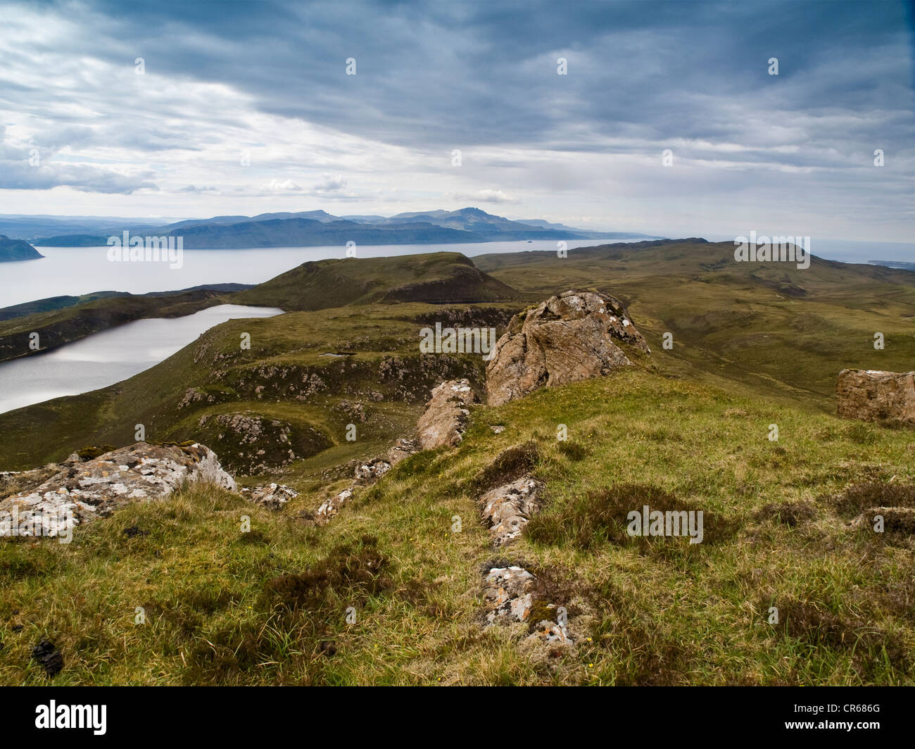the view from the highest point on Raasay towards the Isle of Skye ...