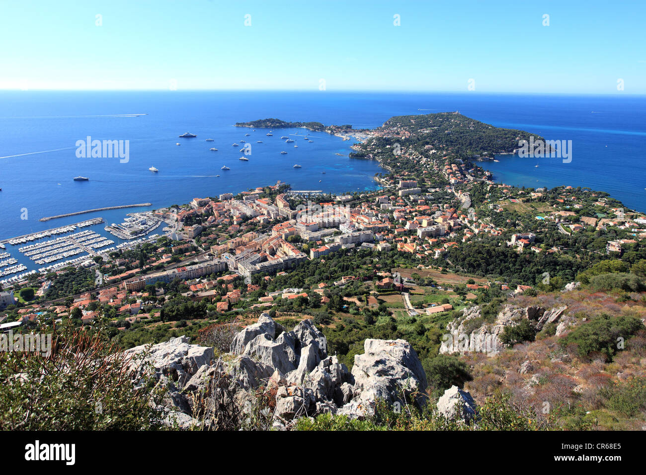 Top view above the Cap Ferrat Stock Photo - Alamy