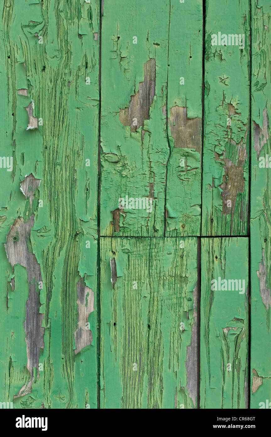 Weathered wooden wall with green paint, background Stock Photo - Alamy
