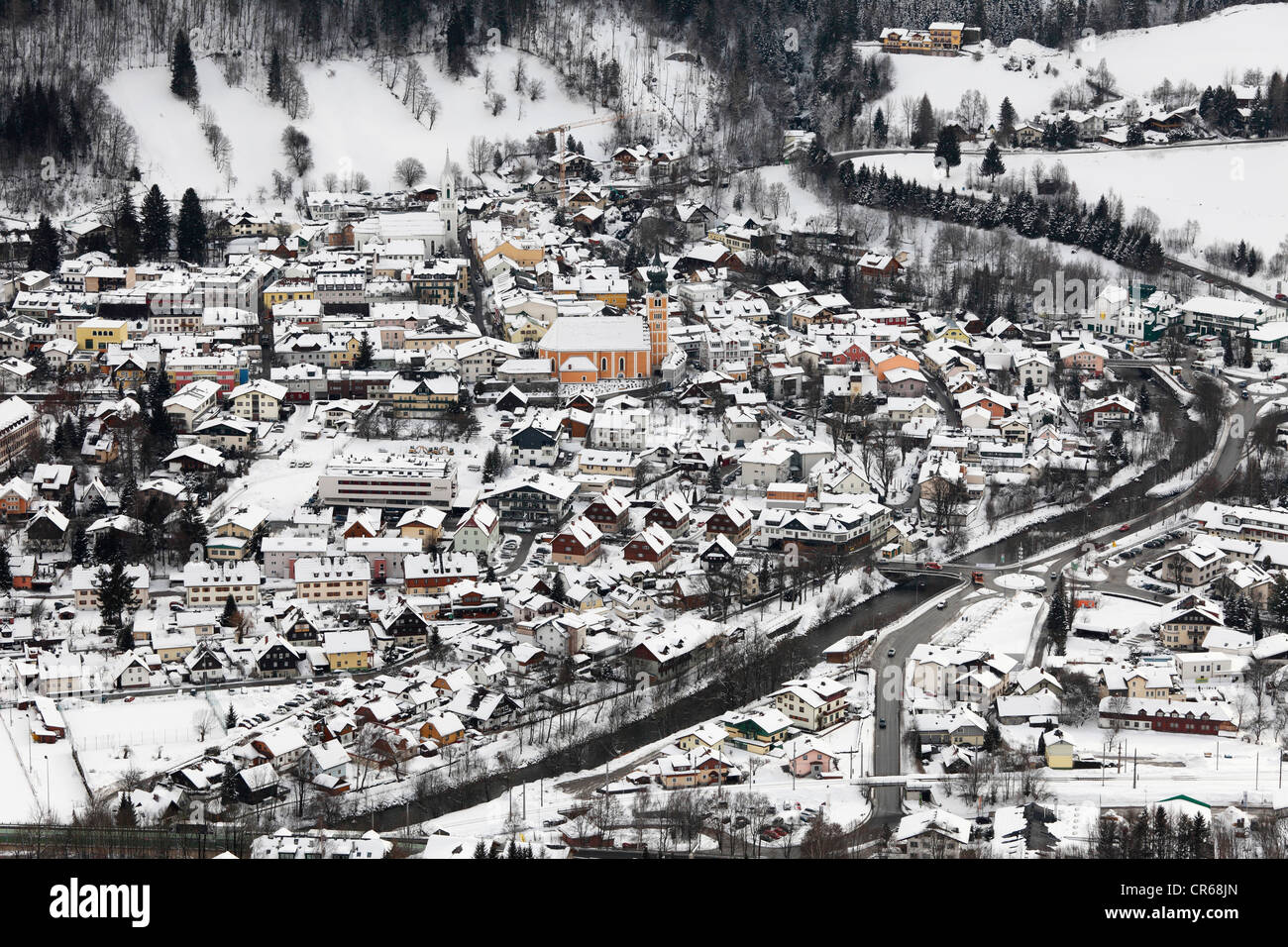 Austria, Styria, View of Schladming town Stock Photo - Alamy