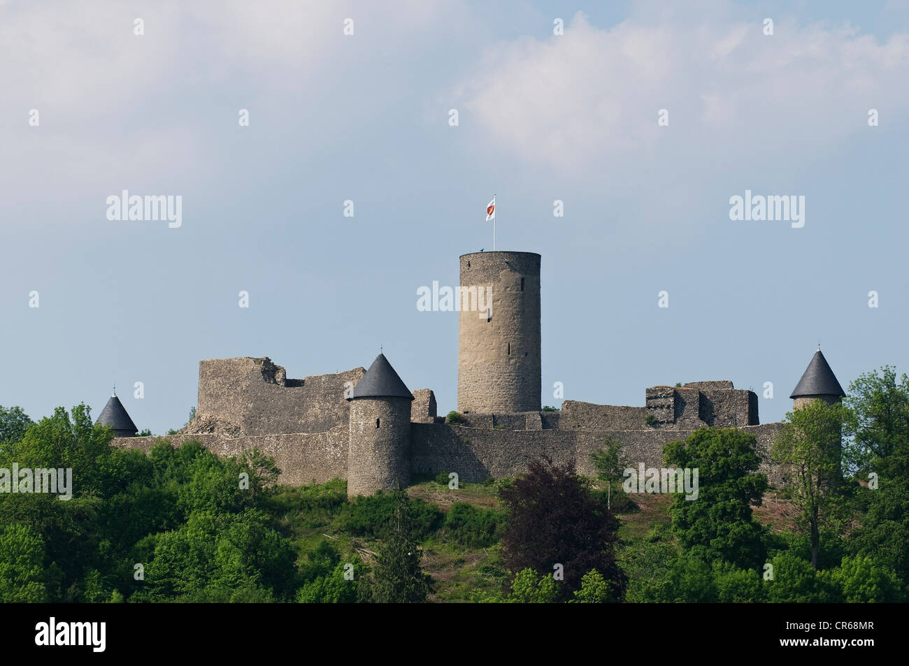Nuerburg castle ruins, within the North Loop of the Nuerburgring named ...