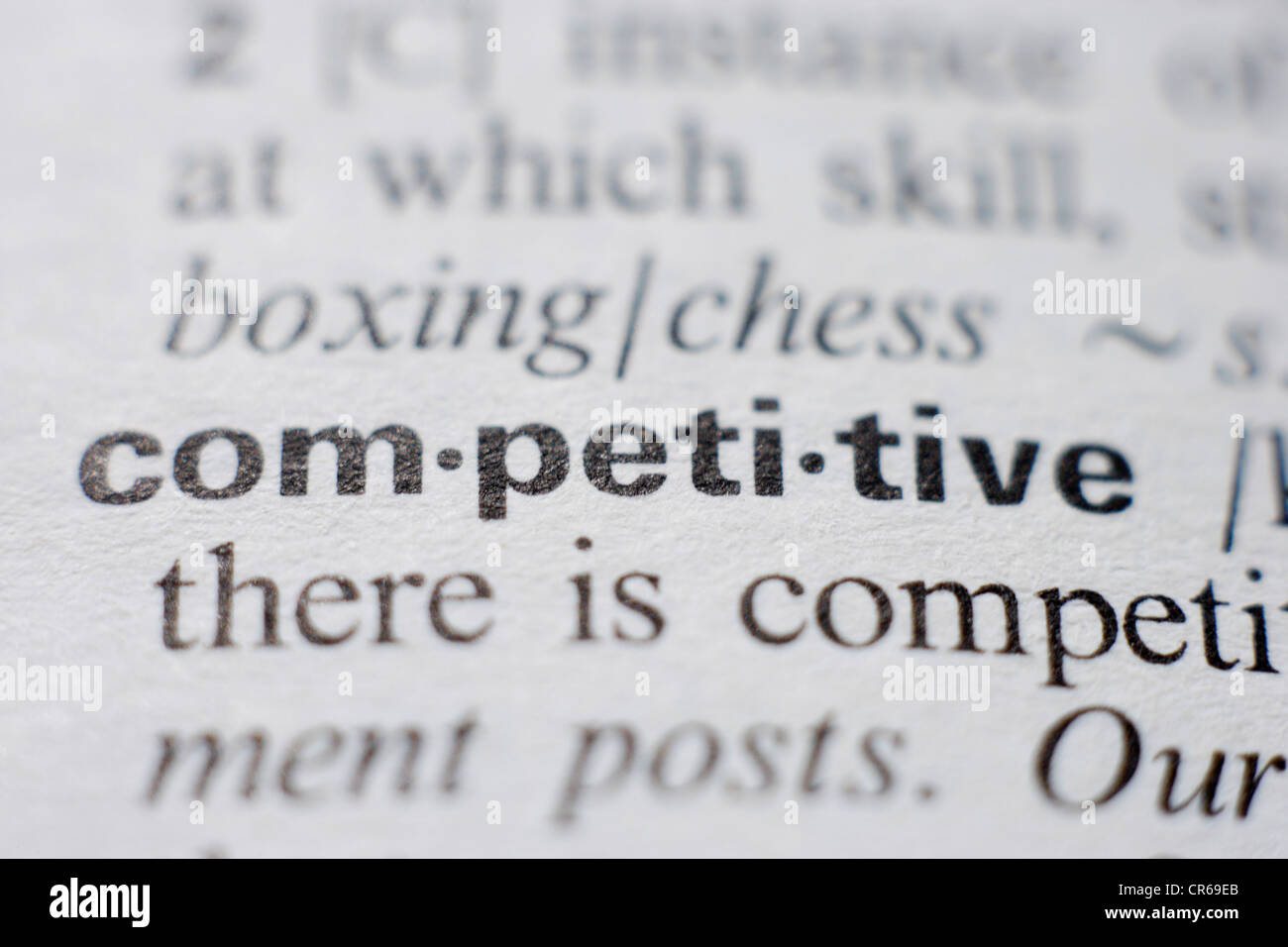 Dictionary page with competitive definition, close up Stock Photo - Alamy