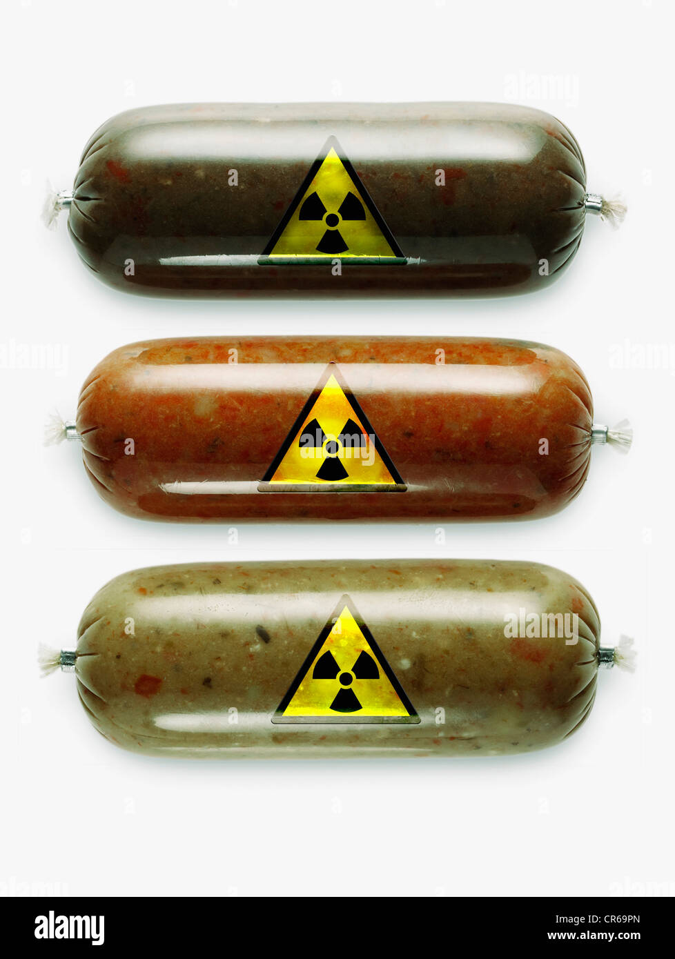 German stews with radioactive warning symbol on white background Stock ...