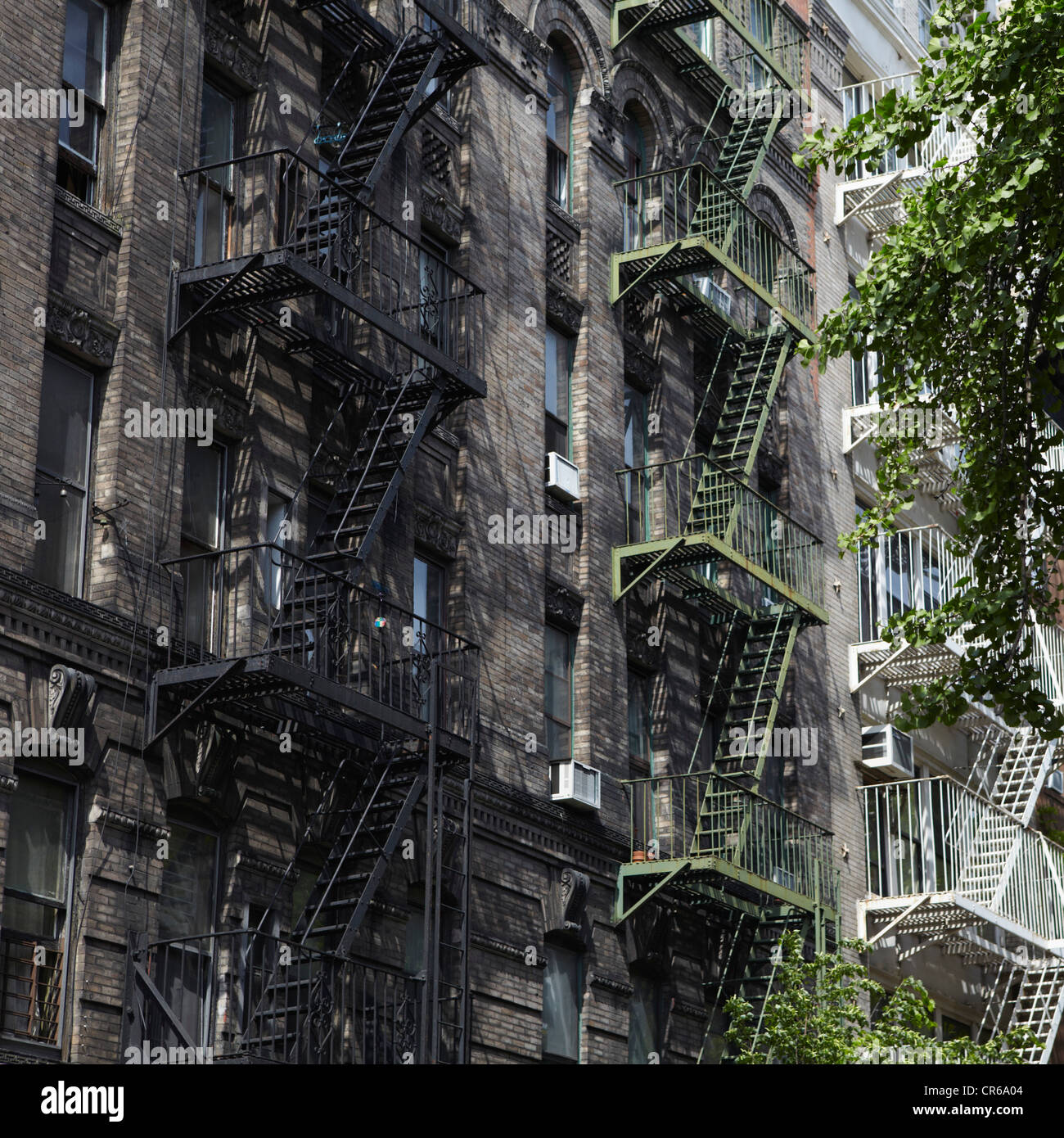 Building with fire escape staircases hi-res stock photography and ...