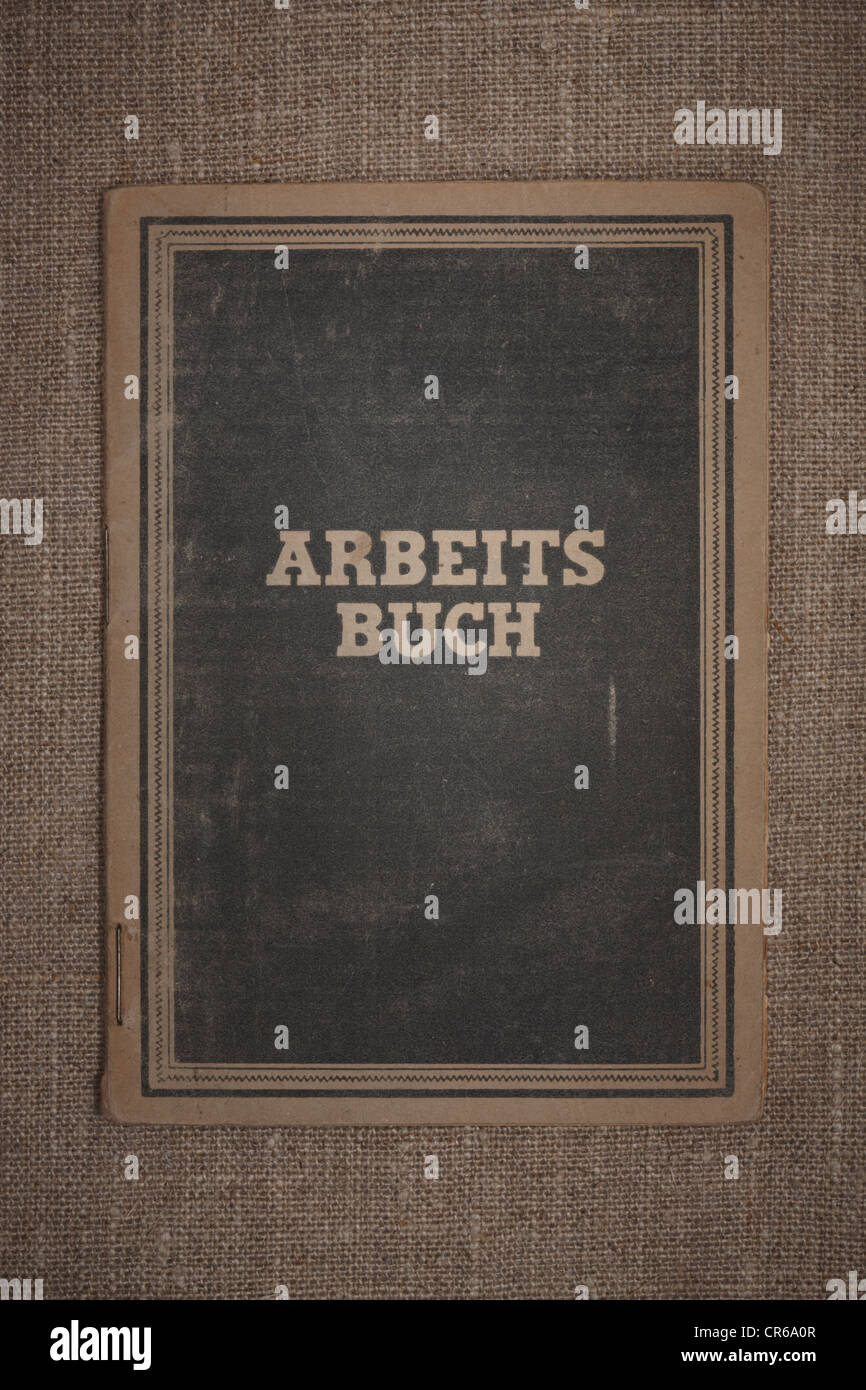 Old work book with text Stock Photo - Alamy