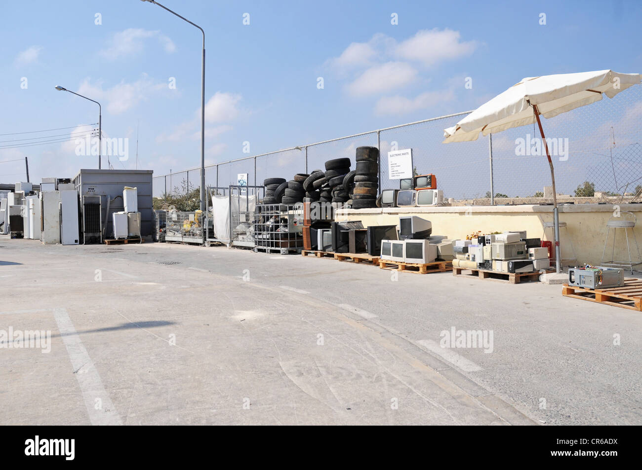 A section in a civic amenity site where materials are separated and ...